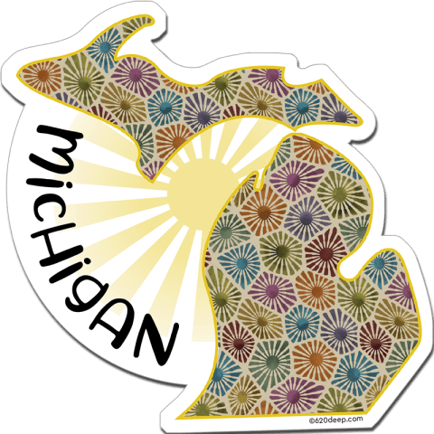 Upper Peninsula Petoskey Stone Color Sticker - 620 Deeep – Applecore ...